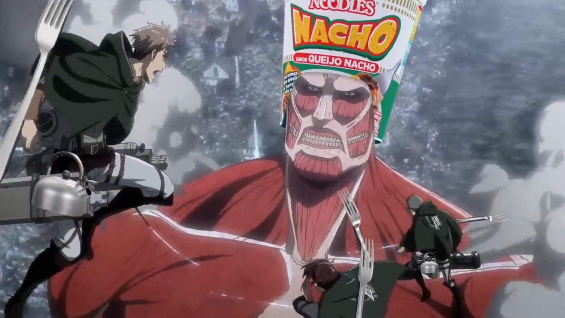 Divertido vídeo combina Cup Noodles Brasil com Attack on Titan na ...