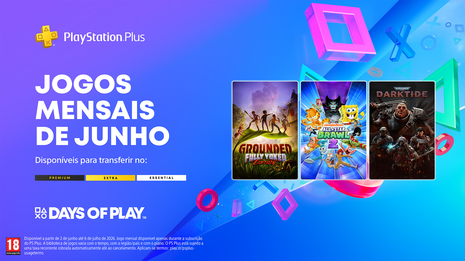 Jogos PlayStation Plus junho 2026: Grounded, Warhammer 40,000 Darktide ...